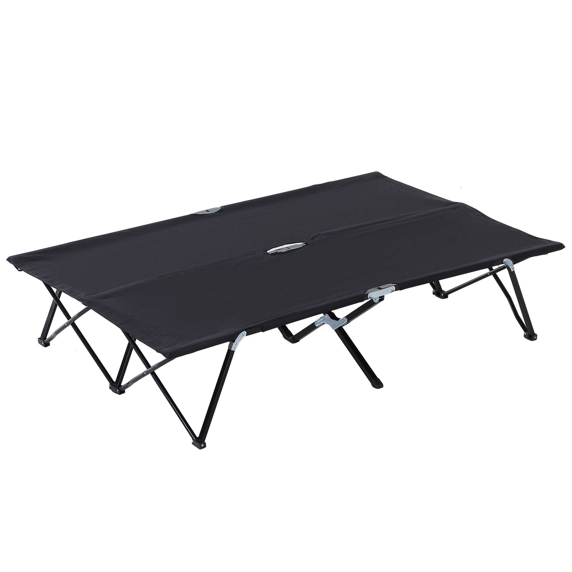 Outsunny 2 Person Folding Camping Cot for Adults, 50" Extra Wide ...